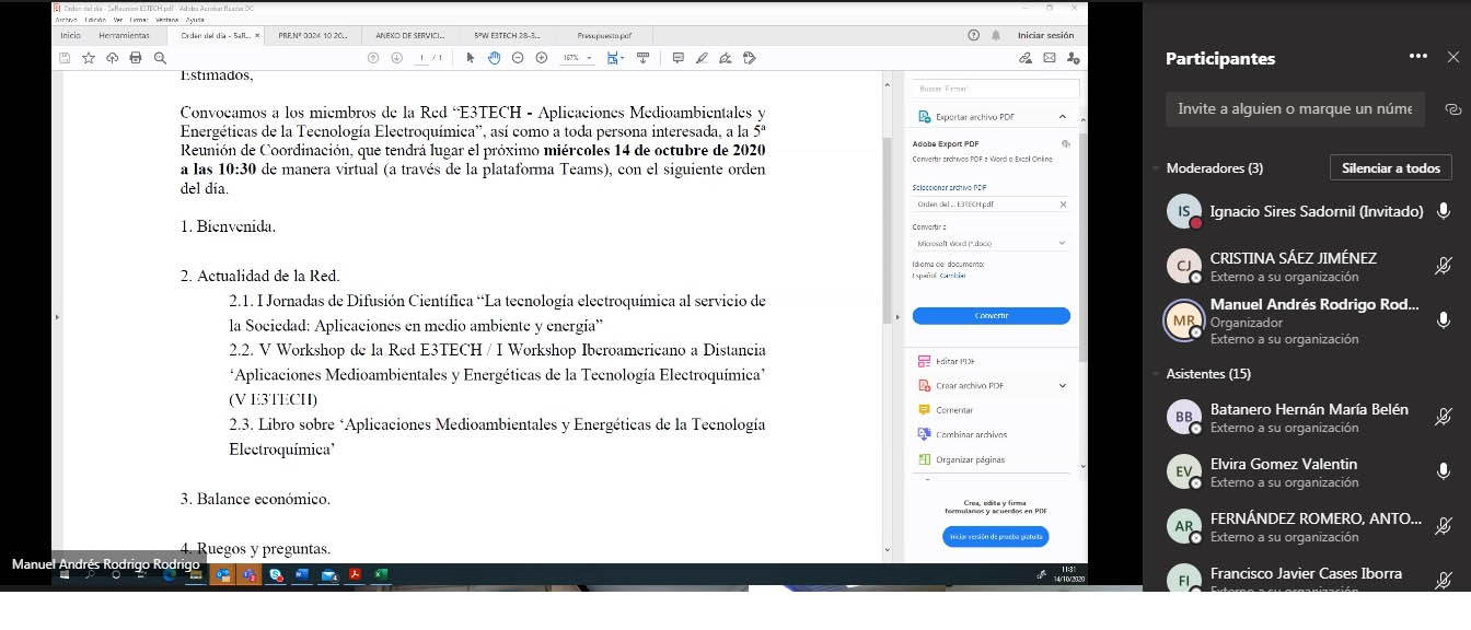 5ª Reunión de coordinación de la 2ª Red E3TECH – E3TECH-PLUS